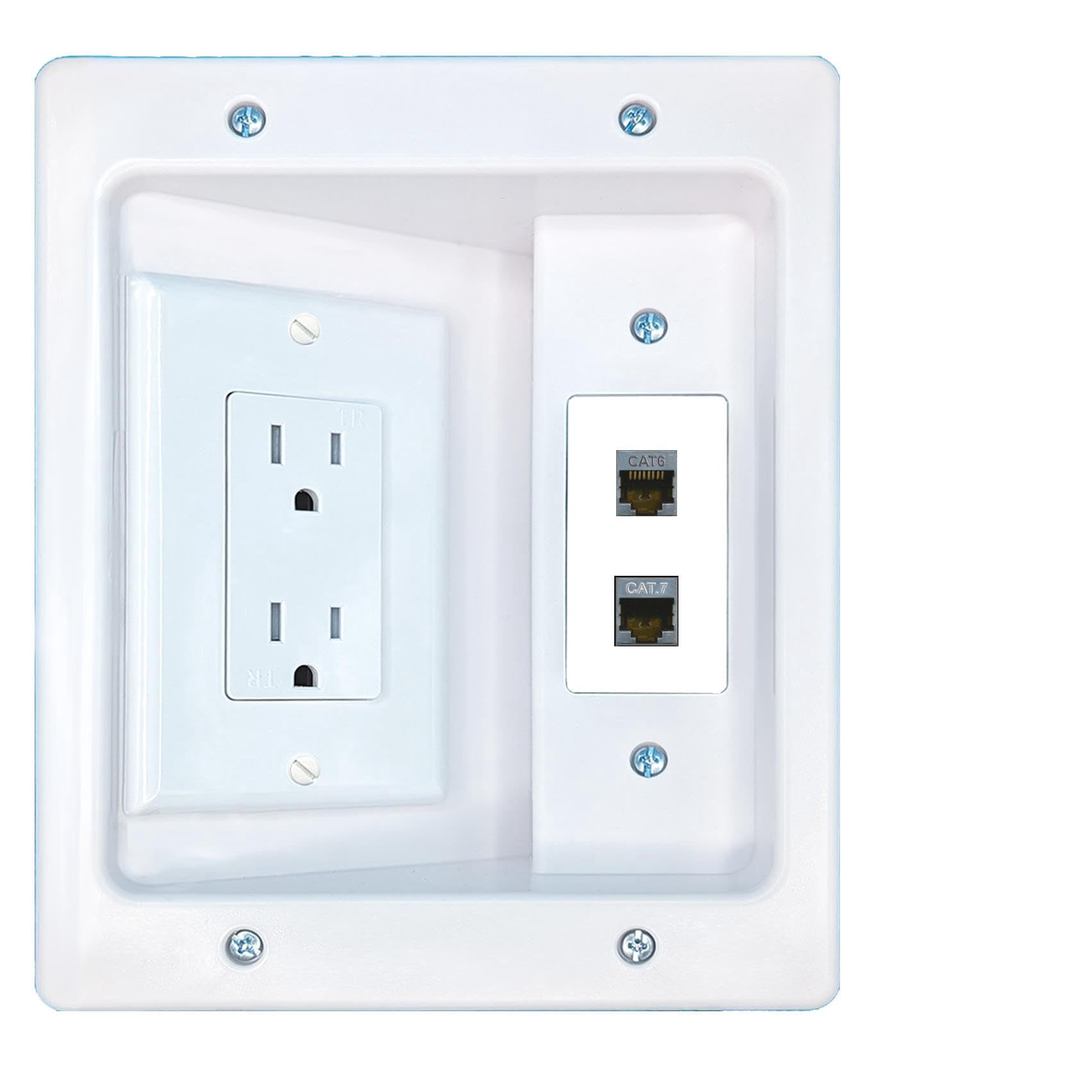RiteAV CAT6-SHIELDED CAT7 Recessed Wall Plate Cable Concealer ...