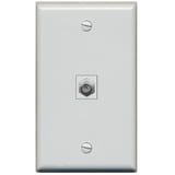 RiteAV Coax Cable TV Wall Plate 1 Gang - Flat Style [Gray/Gray ...