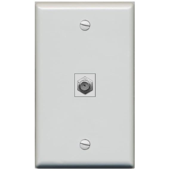 RiteAV Coax Cable TV Wall Plate 1 Gang - Flat Style [Gray/Gray ...