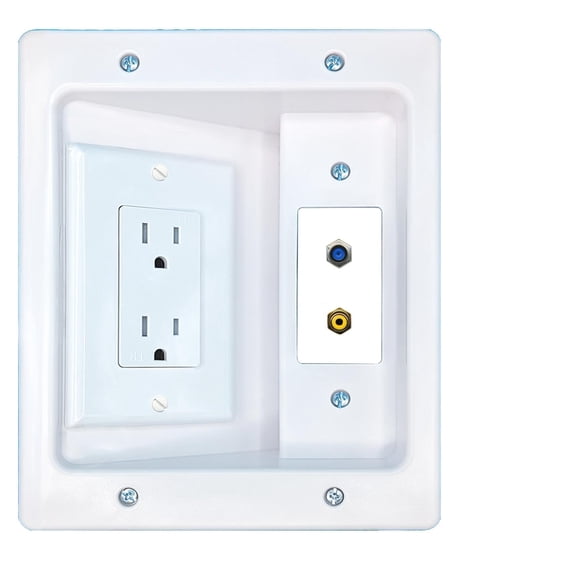RiteAV F81 RCA-Yellow Recessed Wall Plate Cable Concealer Management ...