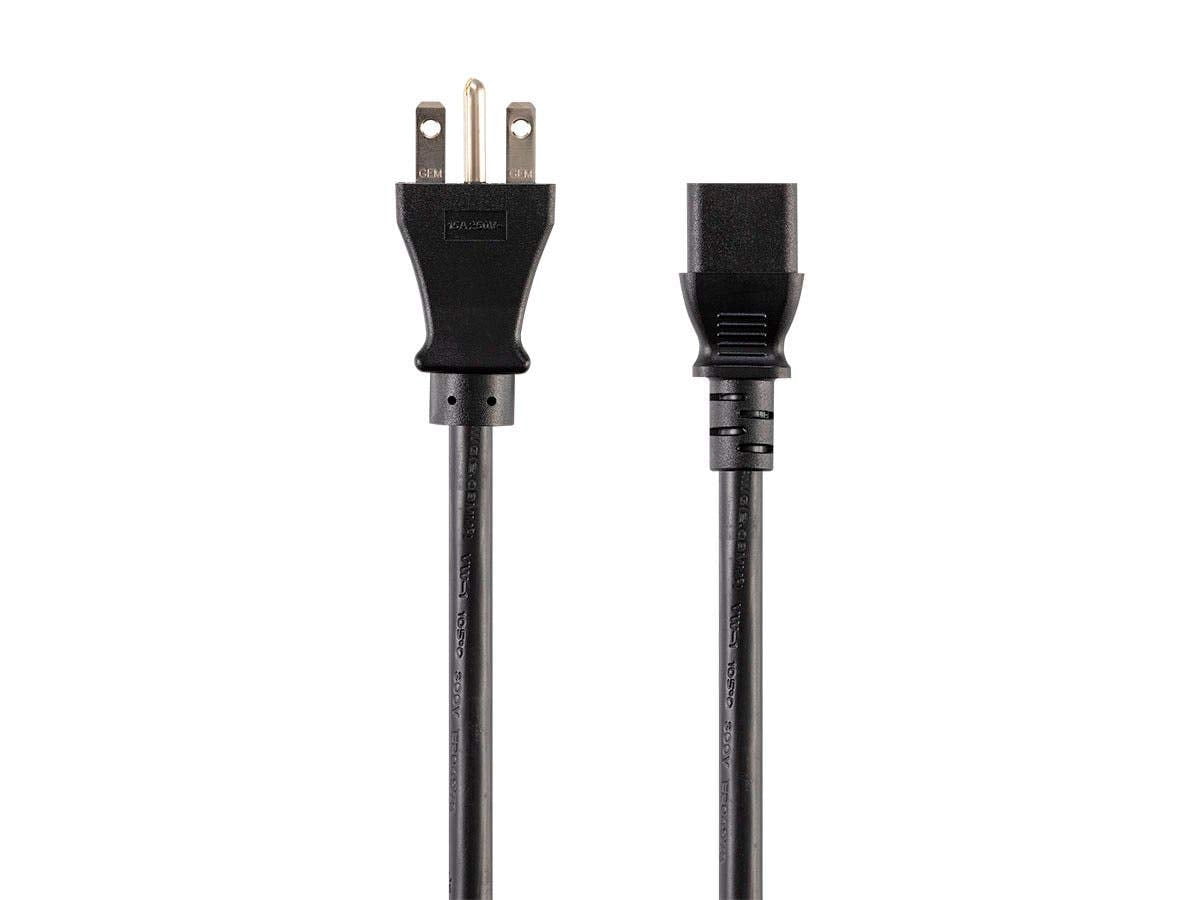 RiteAV Heavy Duty Extension Cord - 10 Feet - Black | NEMA 6-15P to IEC ...