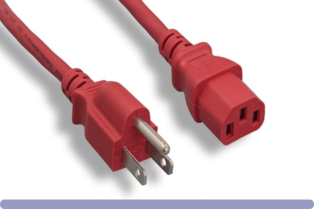 RiteAV - Power Cable/Cord - Multi Color 18AWG 3 Conductor PC Power ...