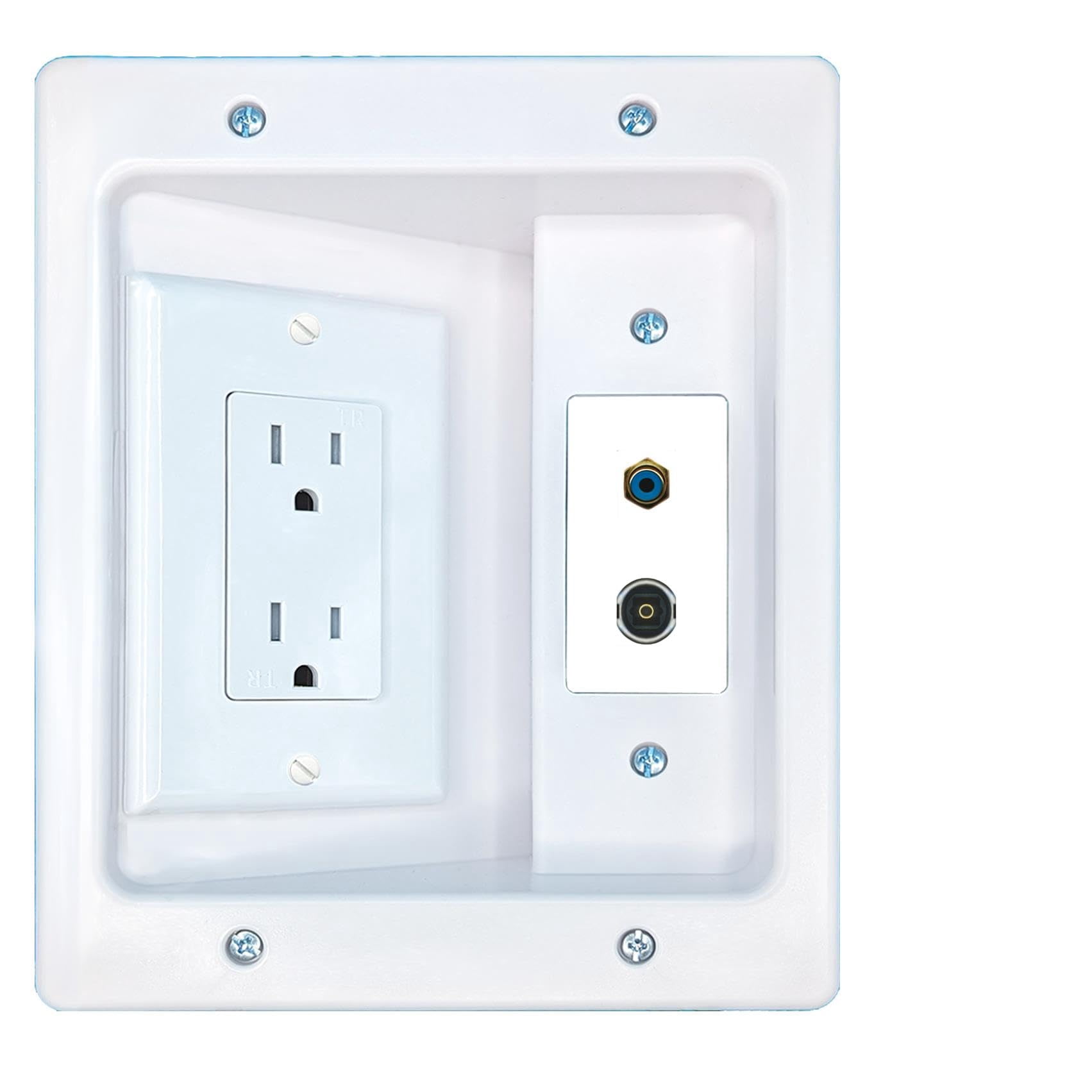 RiteAV RCA-Blue TOSLINK Recessed Wall Plate Cable Concealer Management ...