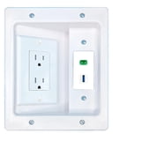 RiteAV SC-APC-SX USB-3 Recessed Wall Plate Cable Concealer Management ...