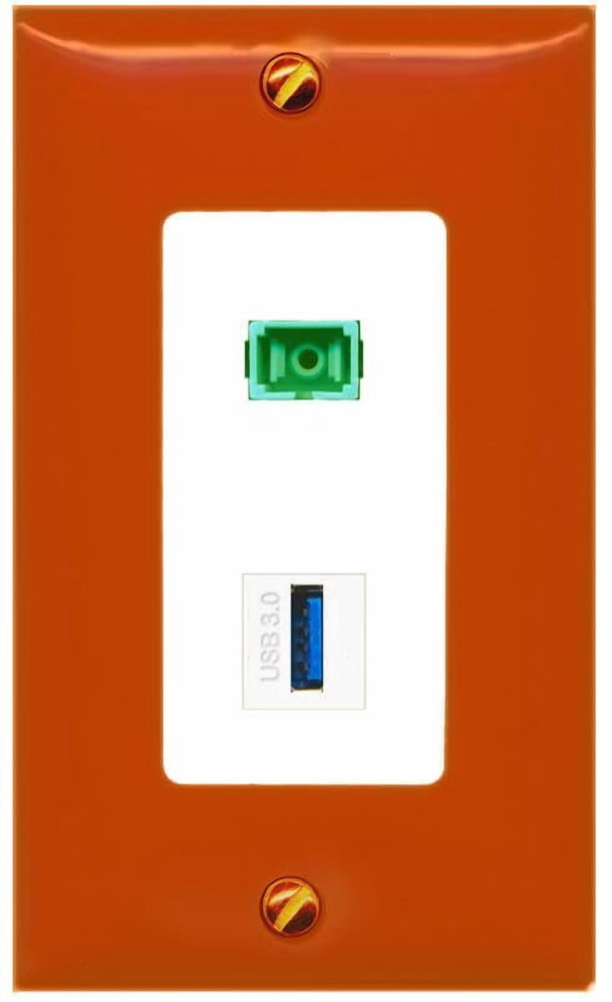 RiteAV SC-APC-SX USB-3 Wall Plate [Orange/White] - Walmart.com