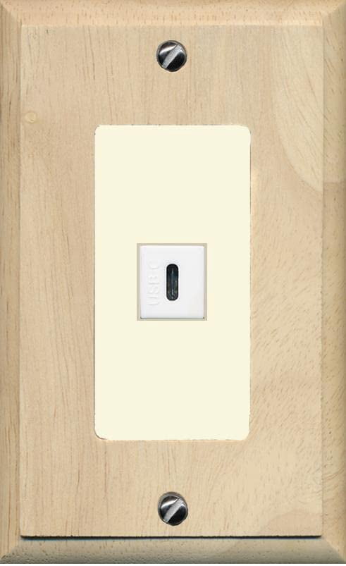 RiteAV USBC Wall Plate - 1 Gang Decorative [Wood/Light-Almond ...