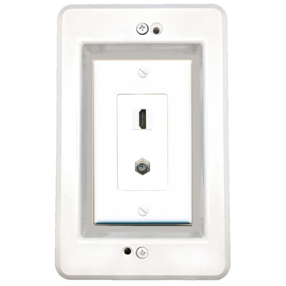 RiteAV in-Wall Cable Management Kit Recessed Outlet Coax HDMI Wall ...