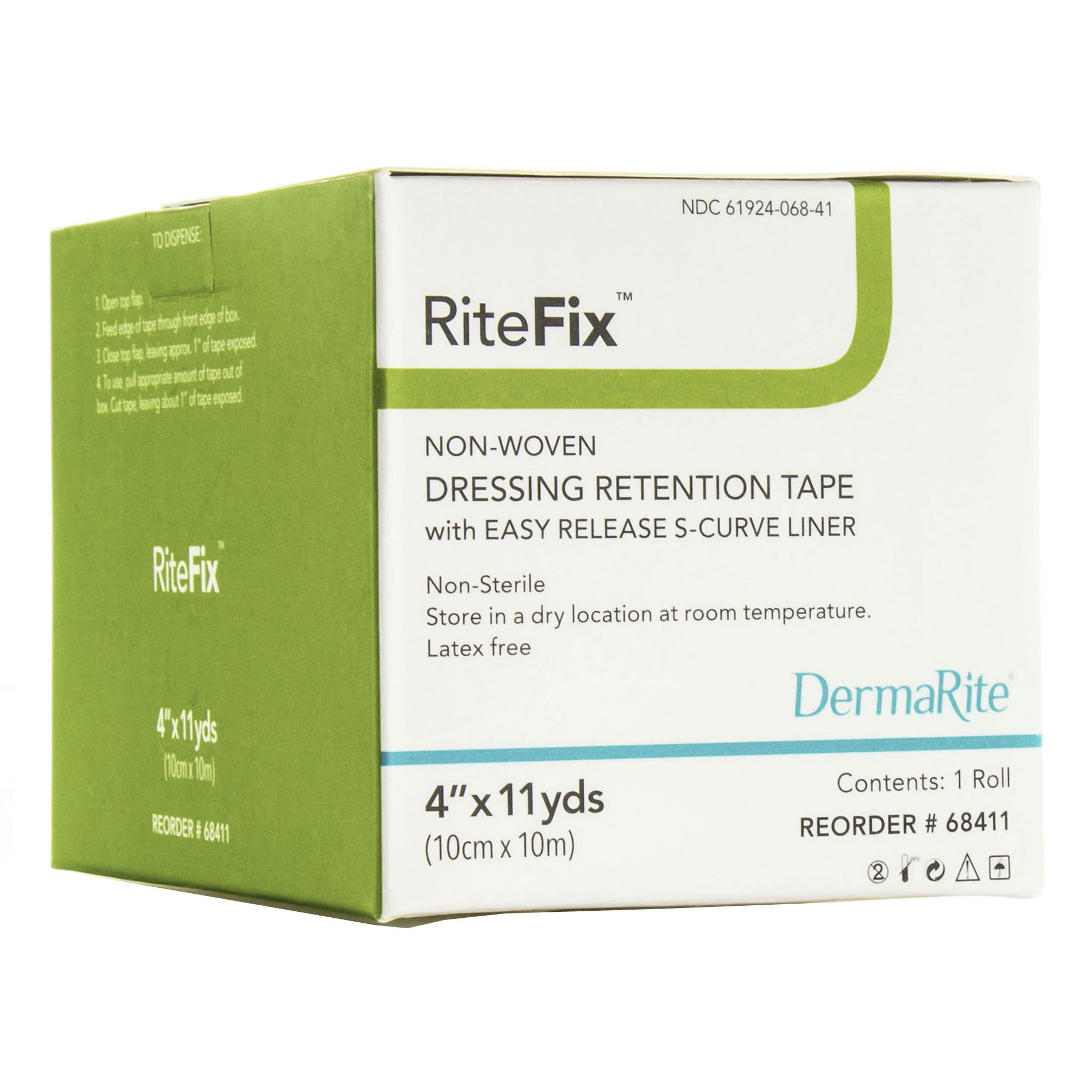 RiteFix Dressing Retention Tape with Easy Release-Curve Liner, 4 in x ...