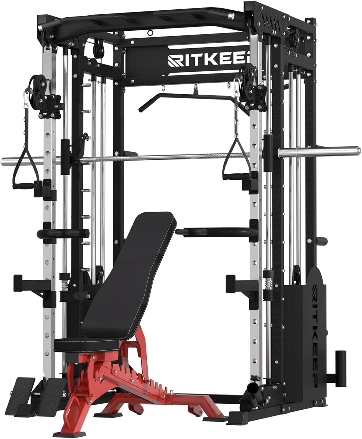 Ritkeep PMAX 5600 Pro Home Gym Smith Machine, 6-in-1 Squat Rack Dual ...