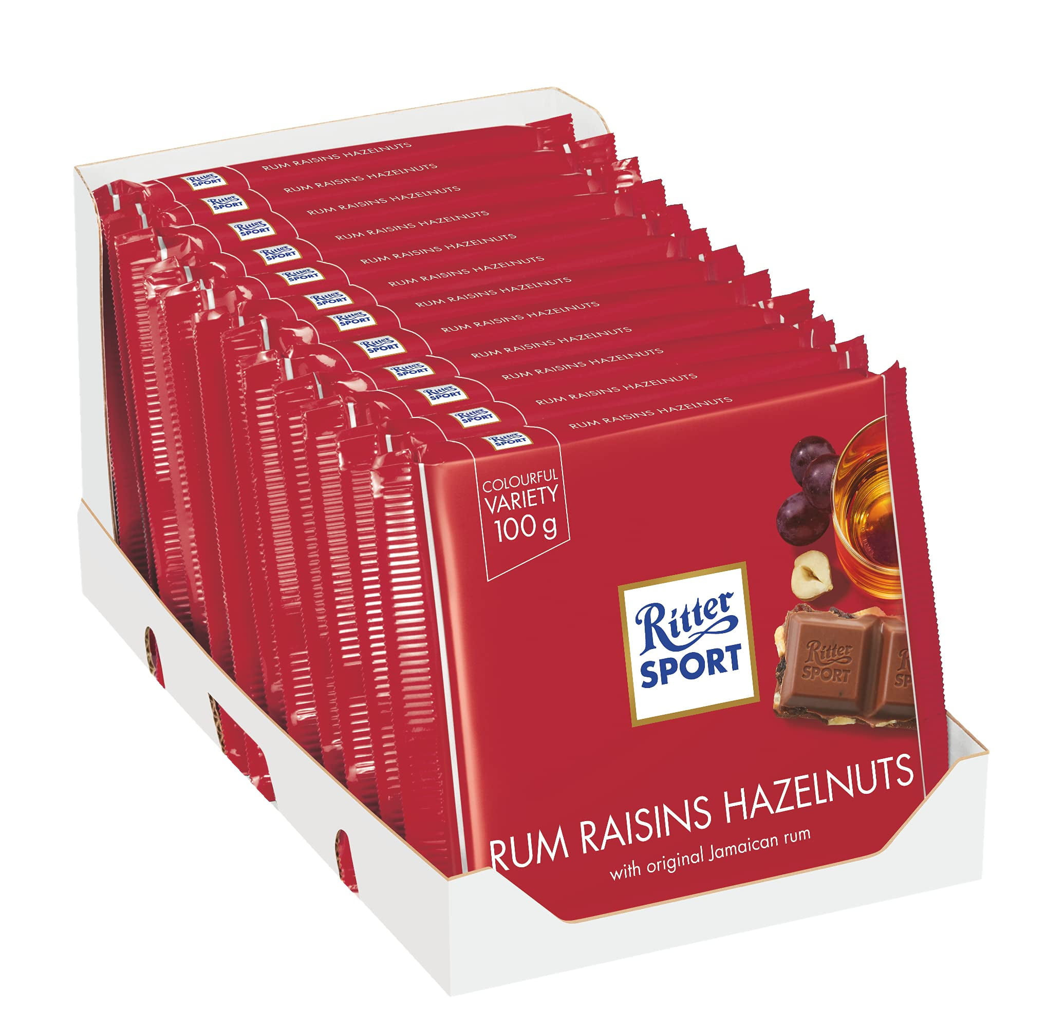 Ritter Chocolate Sport Rum Raisin Hazelnut 12/100g (Pack of 12 ...