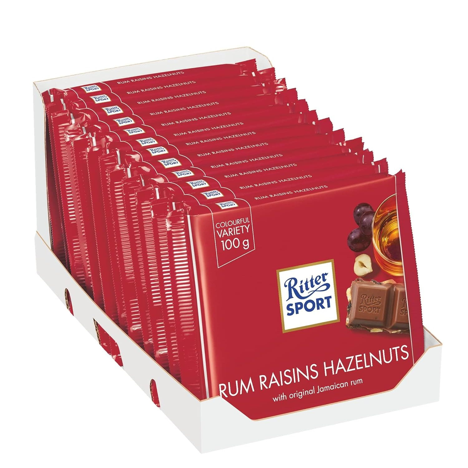 Ritter Chocolate Sport Rum Raisin Hazelnut 12/100g (Pack of 12 ...