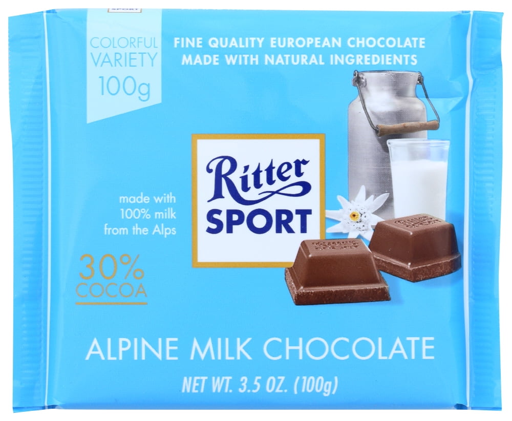 Ritter Sport Alpine Milk Chocolate, 3.5 oz, German Candy - Walmart.com
