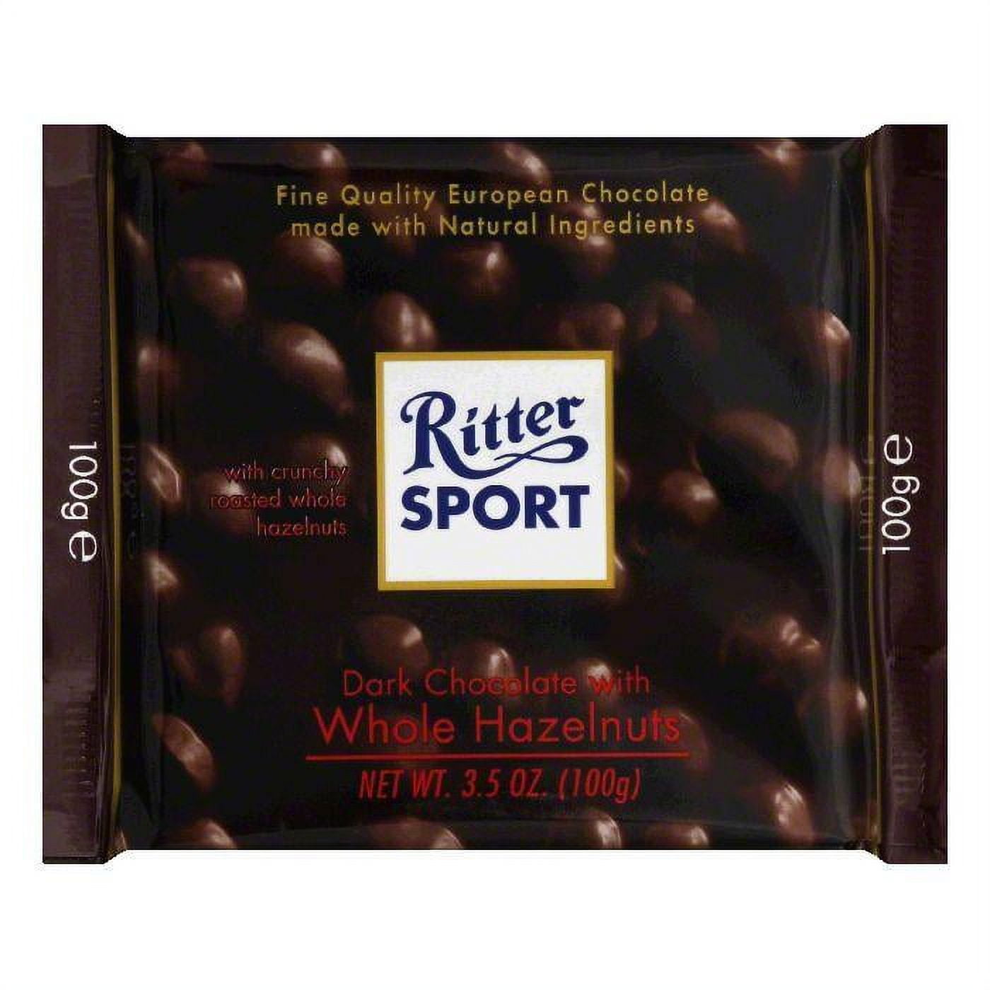 Ritter Sport German Dark Whole Hazelnut Chocolate Bar Variety, 3.5 OZ ...