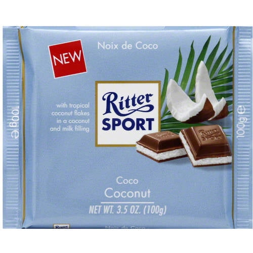 Ritter Sport Coconut Chocolate Bar, 3.5 oz, (Pack of 12) - Walmart.com