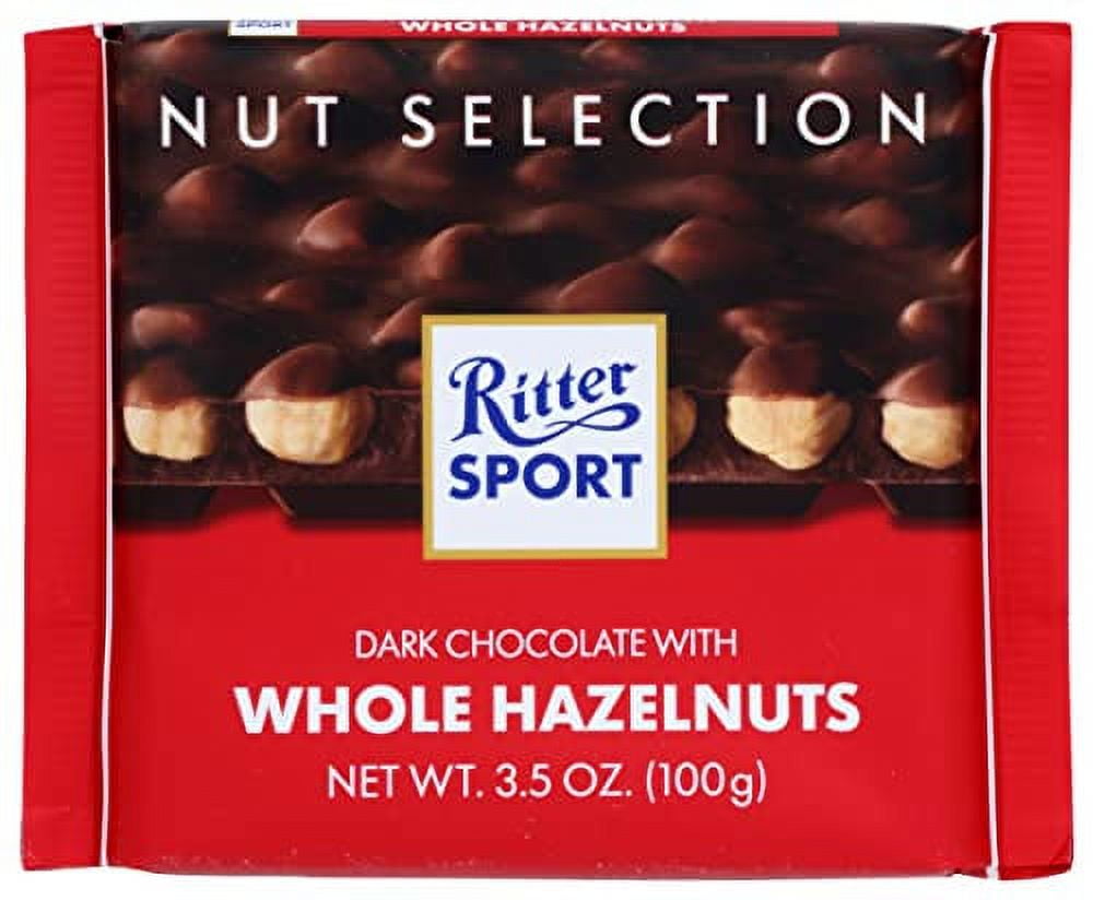 Ritter Sport Dark Chocolate with Whole Hazelnuts Bar, Natural, 3.5 ...