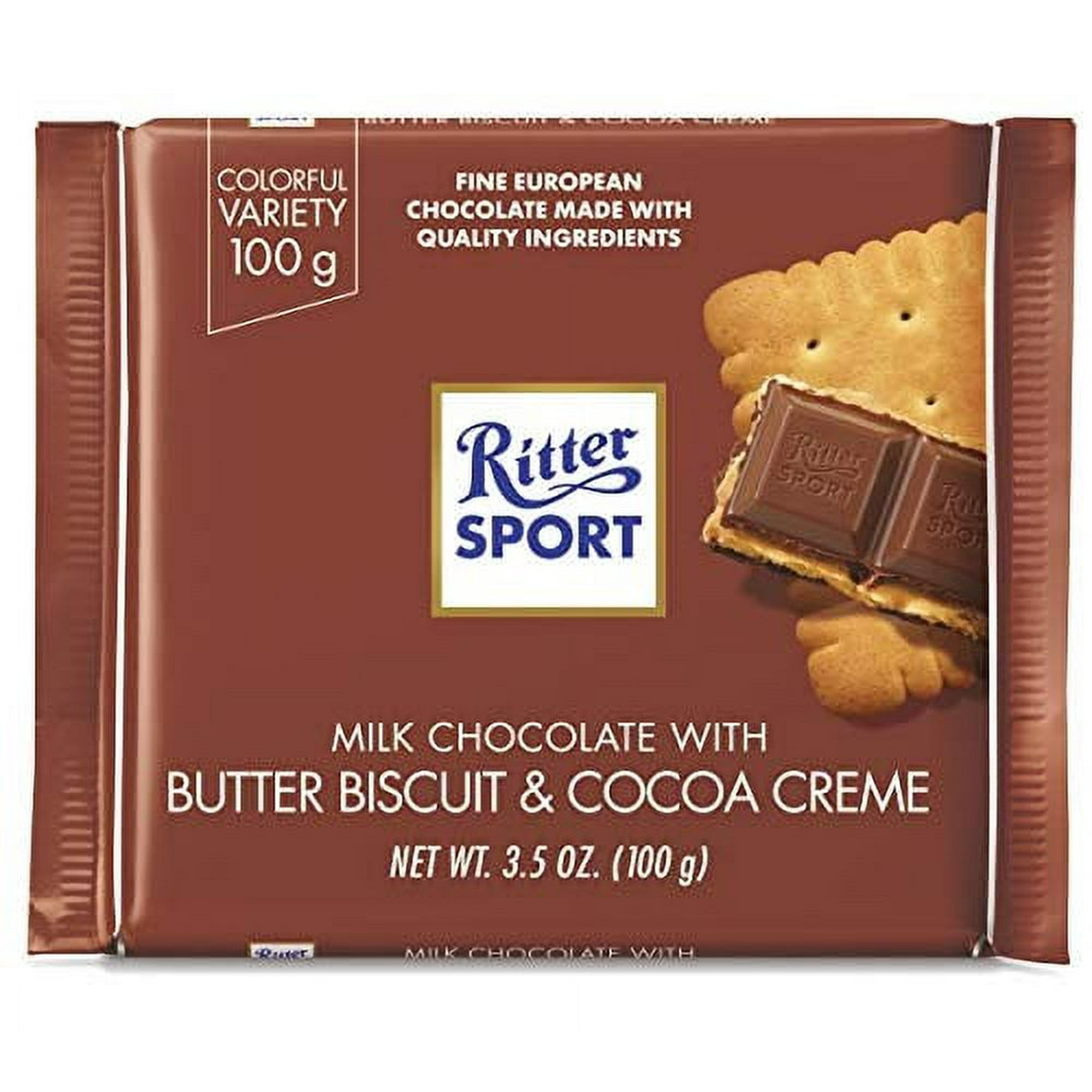 Ritter Sport Milk Chocolate with Butter Biscuit 3.5 oz each (6 Items ...