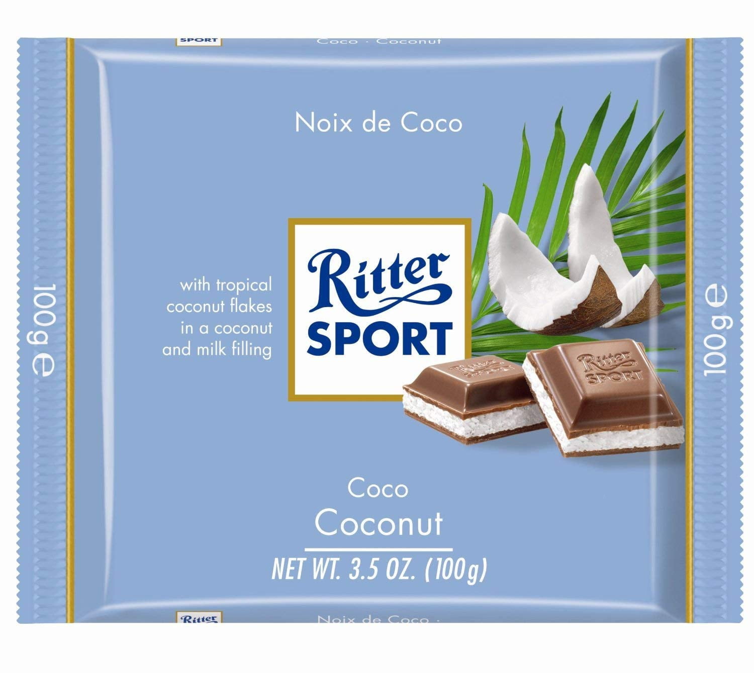 Ritter Sport Milk Chocolate with Coconut, 100g/3.52 Oz - Walmart.com