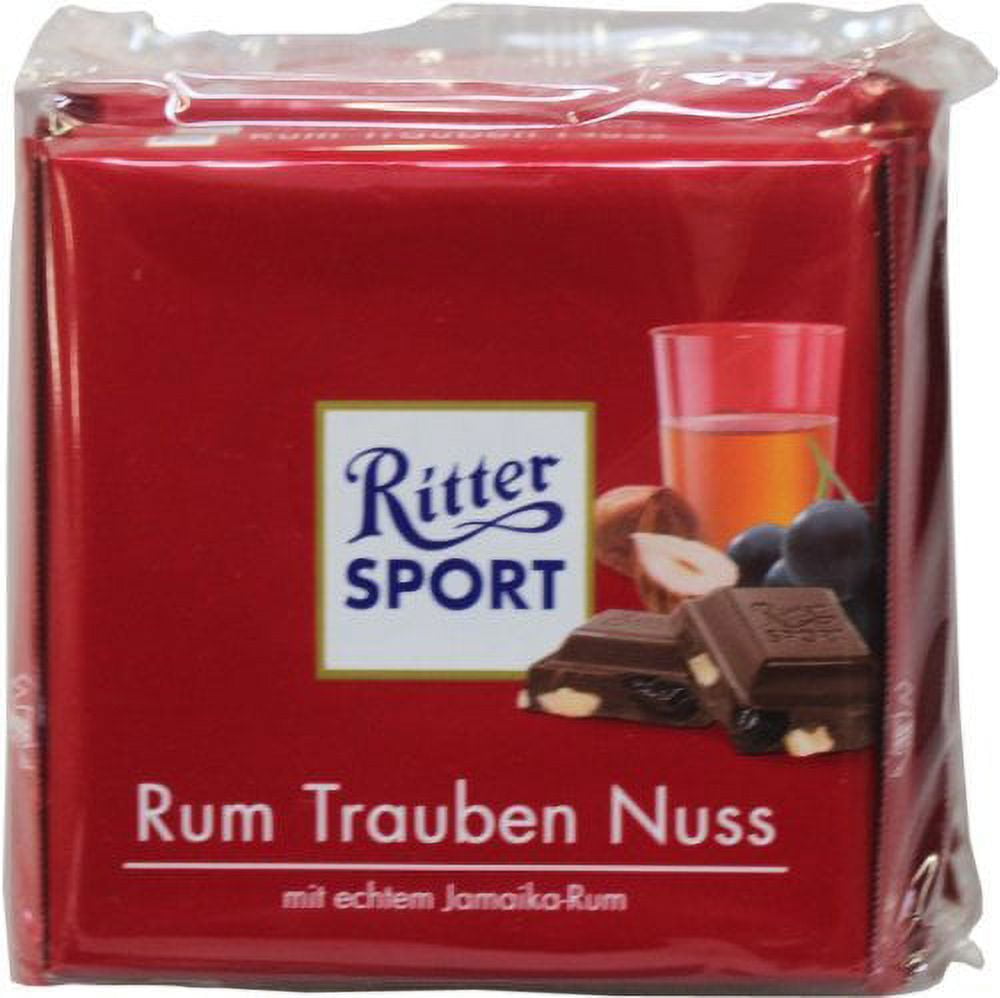 Ritter Sport German Rum-Trauben Nuss with Raisin, 100g/3.52 Oz, 5 Pack ...