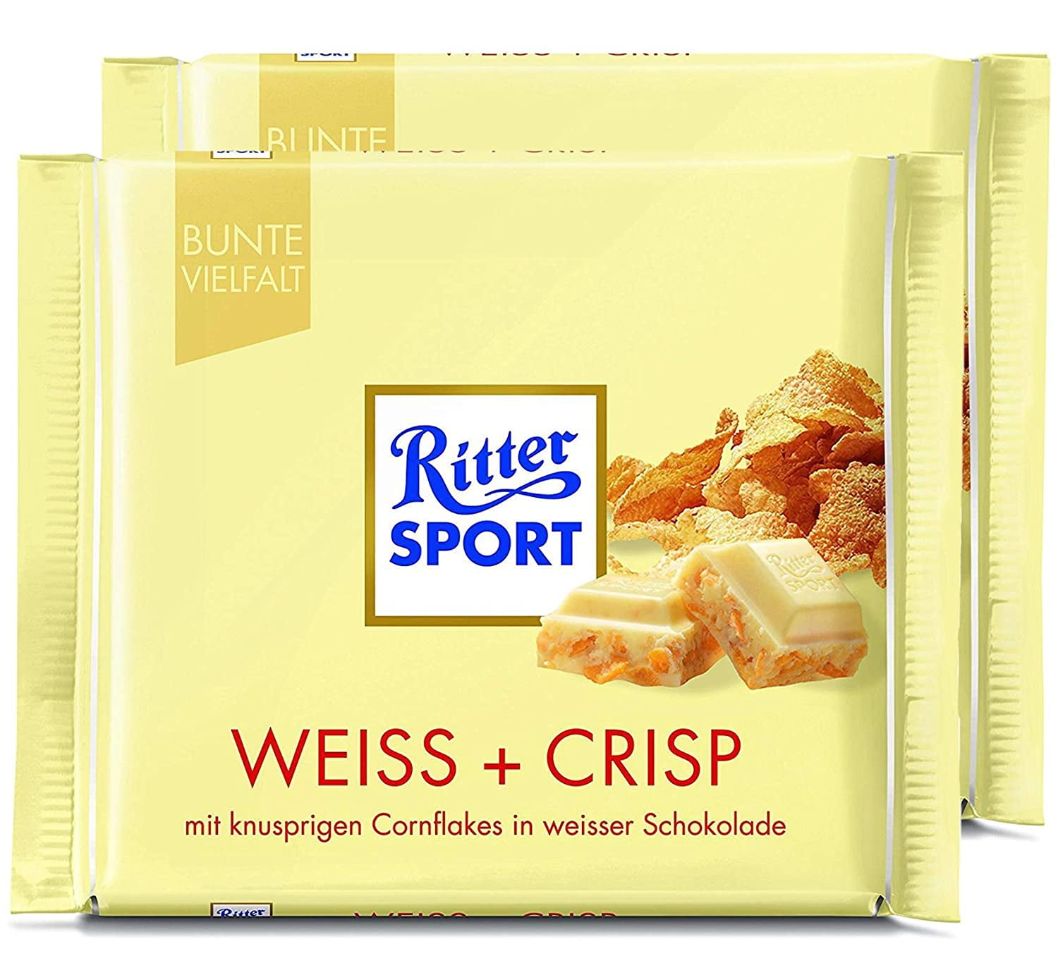 Ritter Sport White + Crisp Chocolate Bar Candy Original German ...