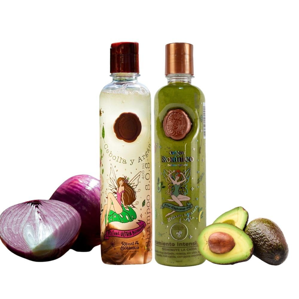 Ritual Botanico Shampoo, Tratamiento Intensivo Plex y S.O.S Productos Capilares Cebolla - 2 Pack ...