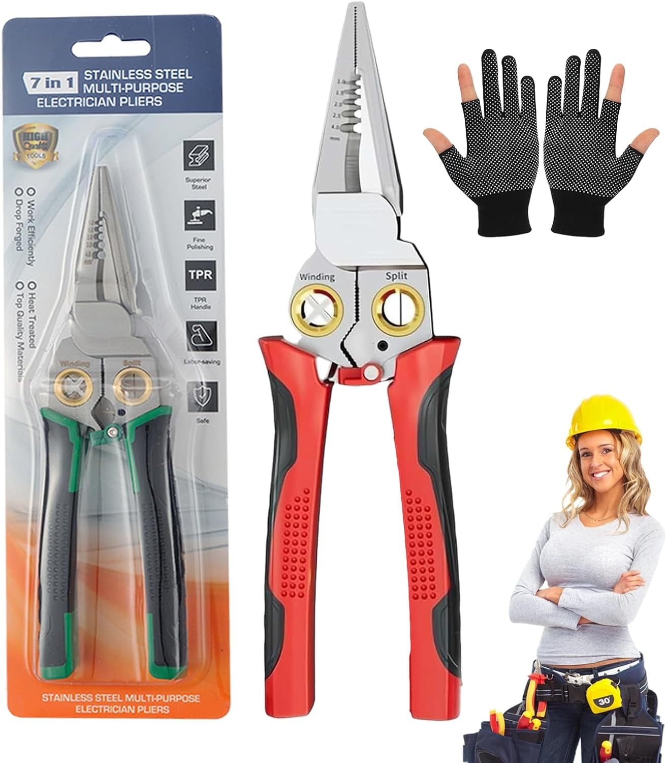 Ritualous Wire Stripper, Outdoorfun 8 in 1 Wire Stripper Twister for ...