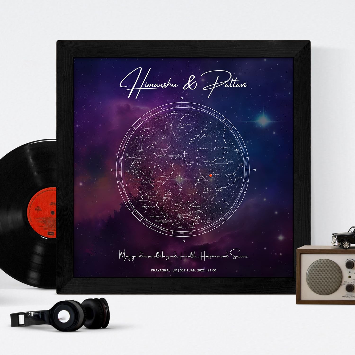 Ritwikas Personalized Nebula Zodiac And Starmap Artwork Print With ...