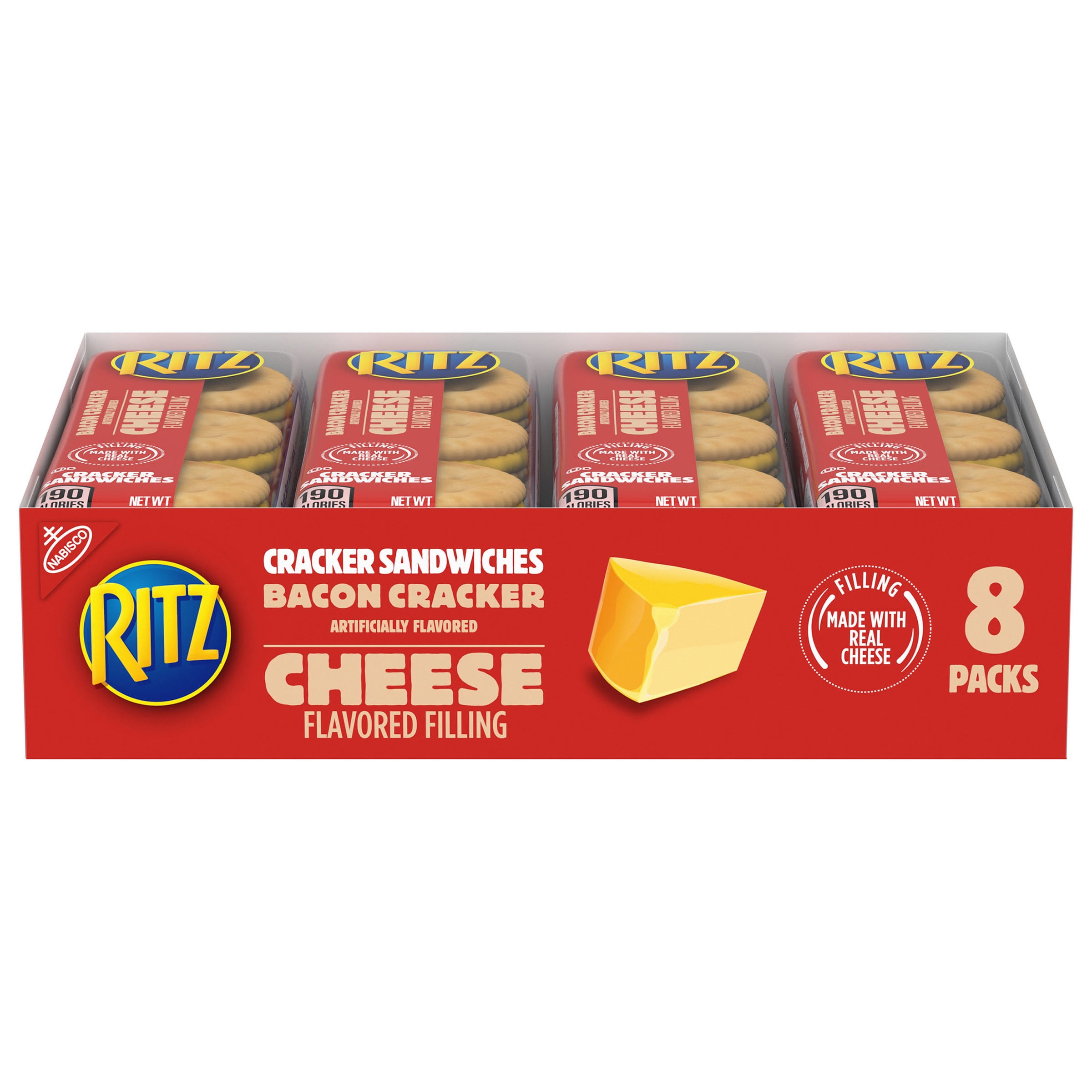 Ritz Bacon Flavored Crackers With Cheese Sandwich Crackers, 8 - 1.35 Oz ...
