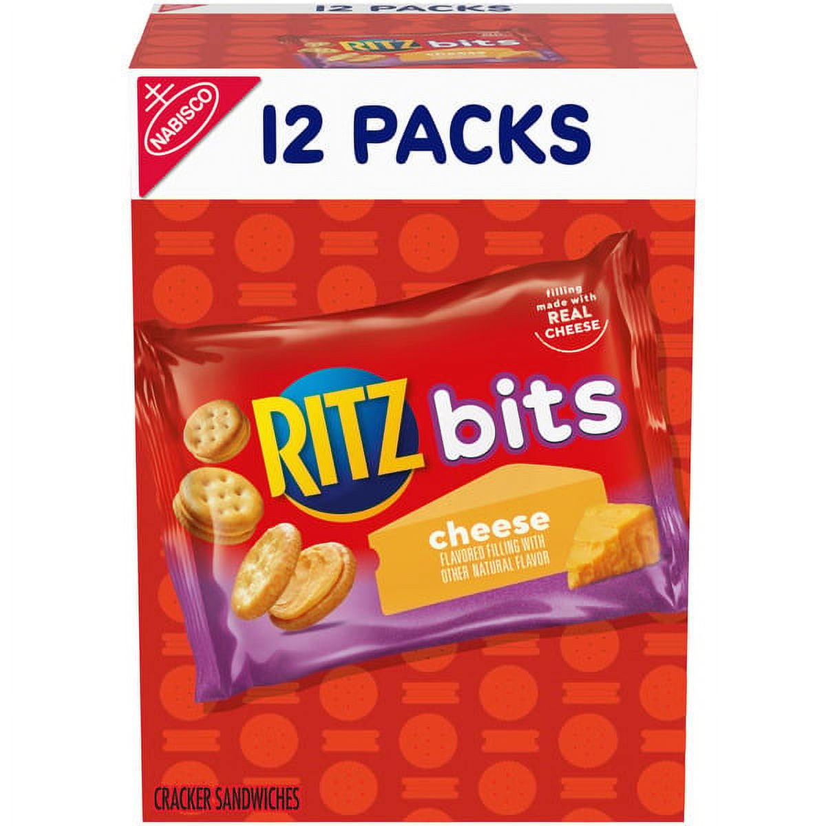 Ritz Bits Cheese Sandwich Crackers, Individual Mini Snack Packs, 1 oz ...