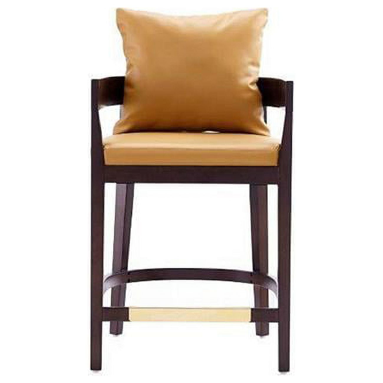 Ritz Camel & Dark Walnut Beech Wood Counter Height Bar Stool, 34 x 22 x ...