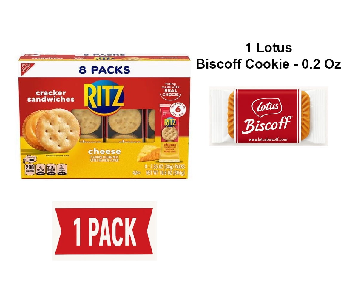 Ritz Cheese Sandwich Crackers, Lunch Snacks, 8 Snack Packs (6 Crackers ...