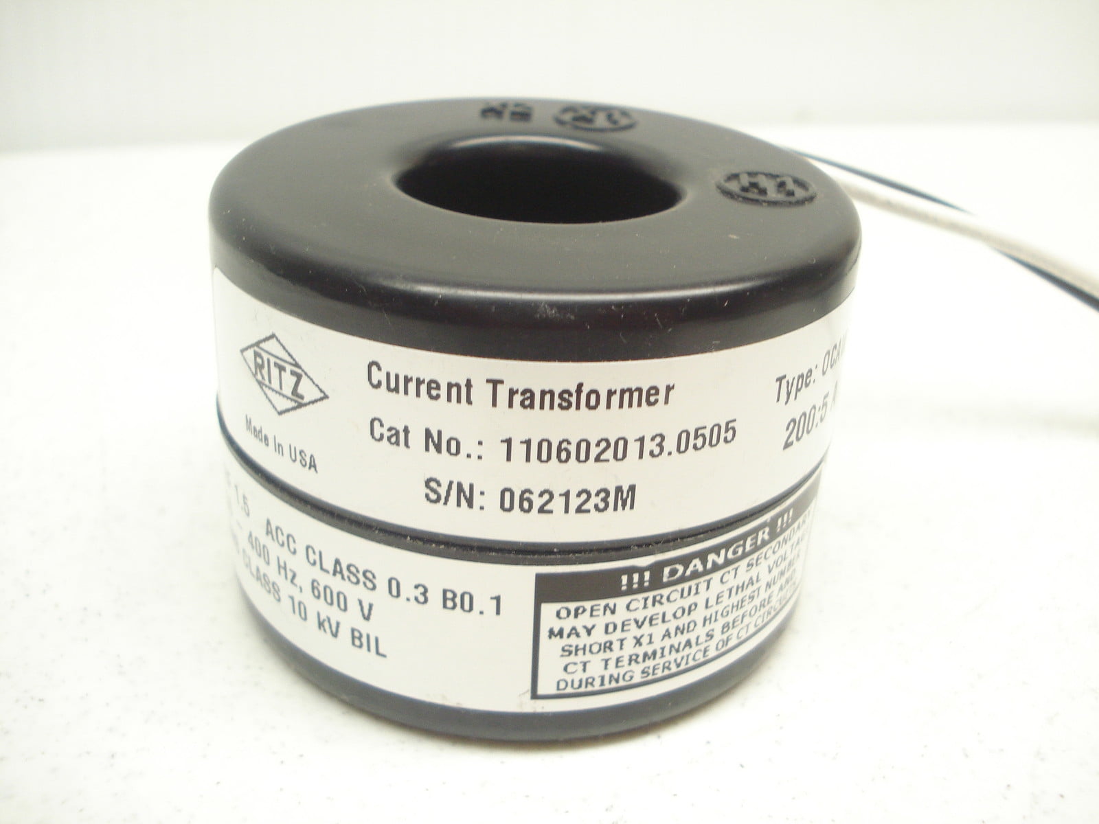 Ritz Current Transformer 110602013.0505 Type Ocaw 200:5 A - Walmart.com