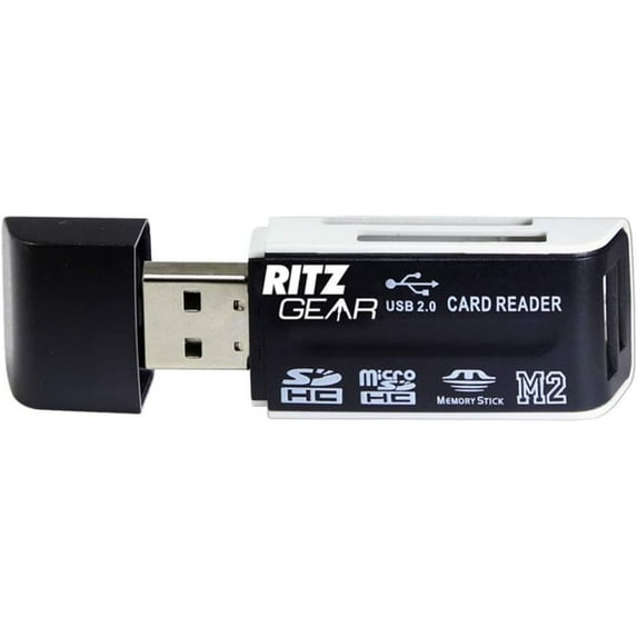 Ritz Gear Dual USB SD Card Reader 4-in-1 SD Memory Card Reader USB 2.0 ...