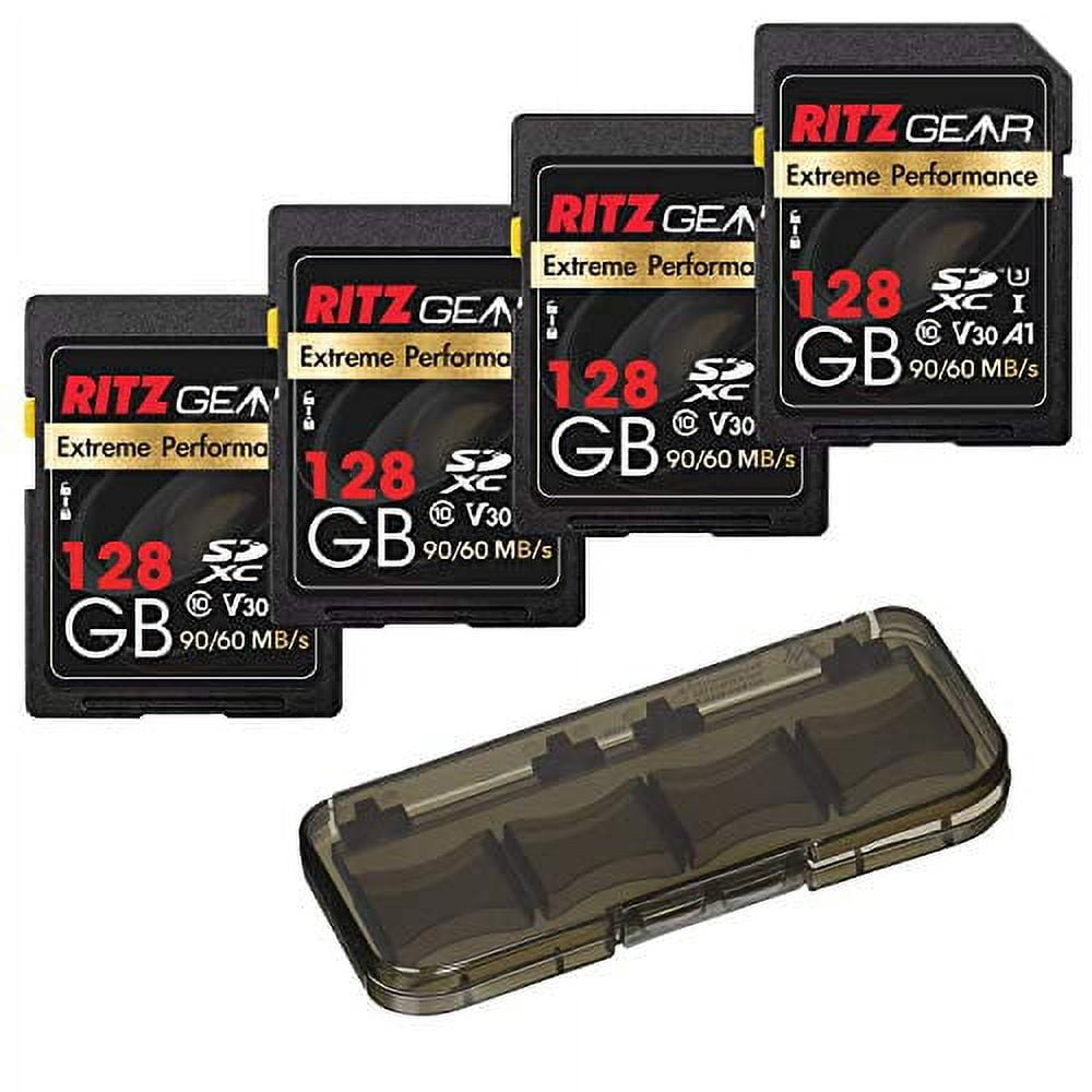 Ritz Gear Extreme Performance 128GB SDXC Memory Card 4-Pack with Memory ...