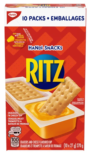 Ritz Handi-Snacks Crackers & Cheese Flavored Dip, (10x27g), 270g/9.5 oz ...