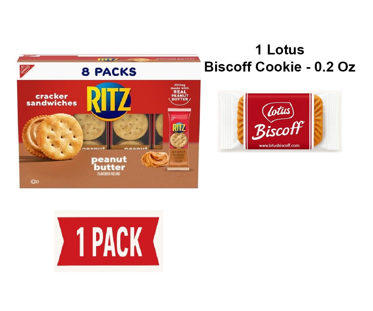 Ritz Peanut Butter Sandwich Crackers, Lunch Snacks, 8 Snack Packs (6 ...