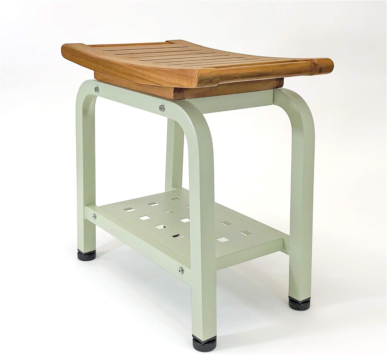 Ritz Shower Bench, Teak & Aluminum Shower/Bath/Spa/Patio Stool Bench ...