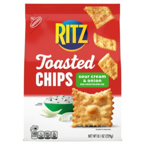 Ritz Toasted Chips Sour Cream And Onion 40% Less Fat 8.1 oz - Walmart.com