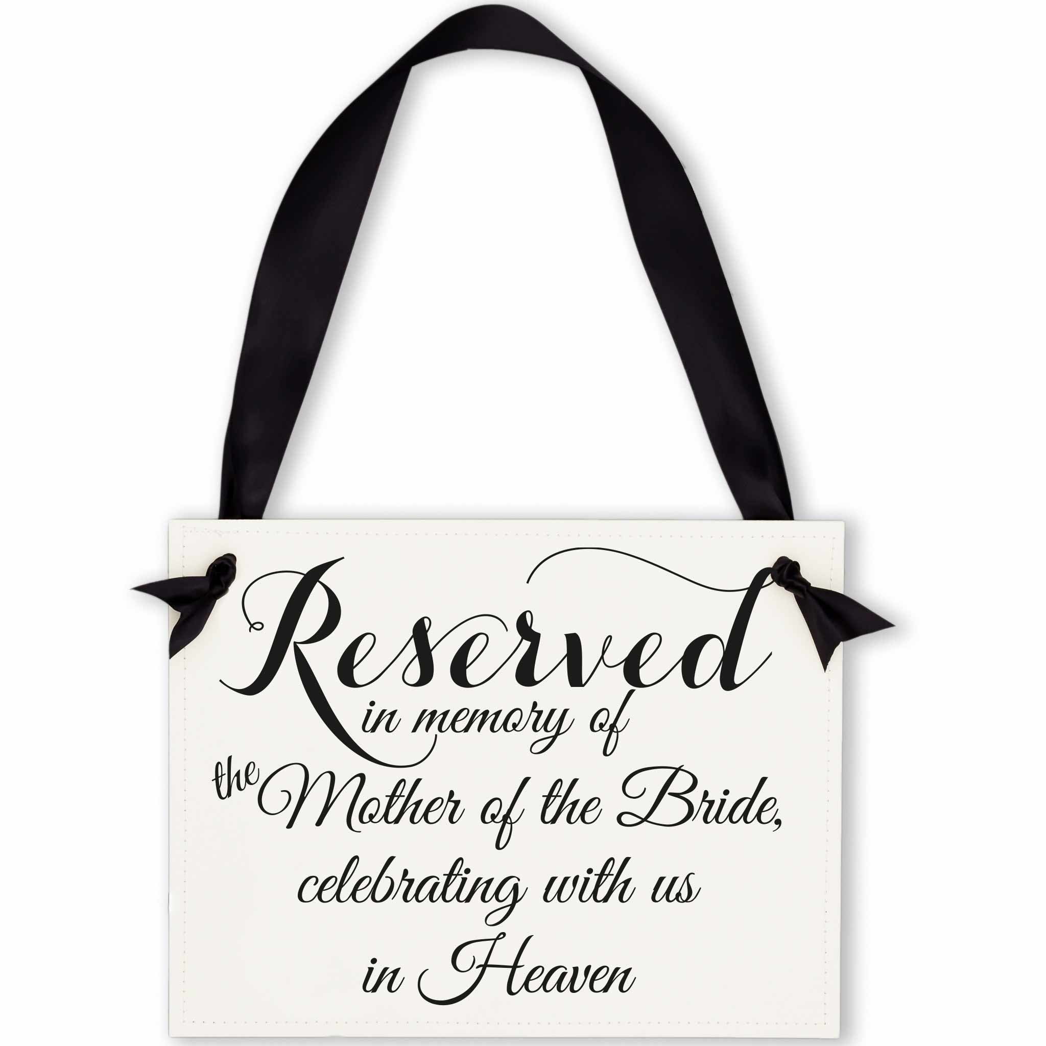 Ritzy Rose Bride's Mom Wedding Memorial Sign - Reserved in Memory of ...