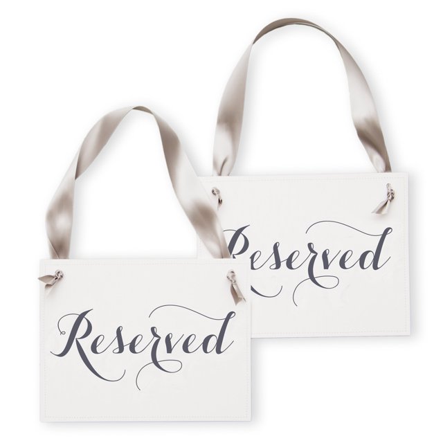 Ritzy Rose Set of 2 Reserved Signs Slate on White Paper with Gray ...