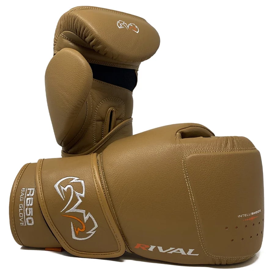 Rival Boxing RB50 Intelli-Shock Compact Bag Gloves - Small - Brown ...