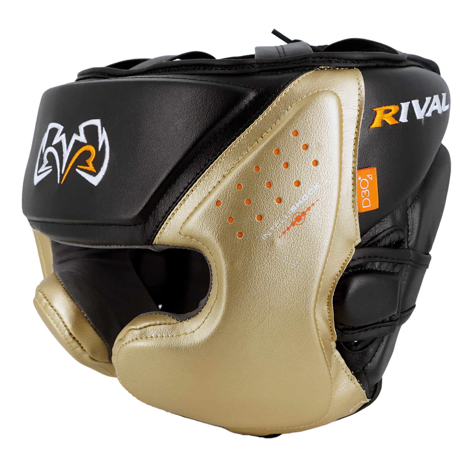 Rival Boxing RHG10 Intelli-Shock Headgear - Large - Black/Gold ...