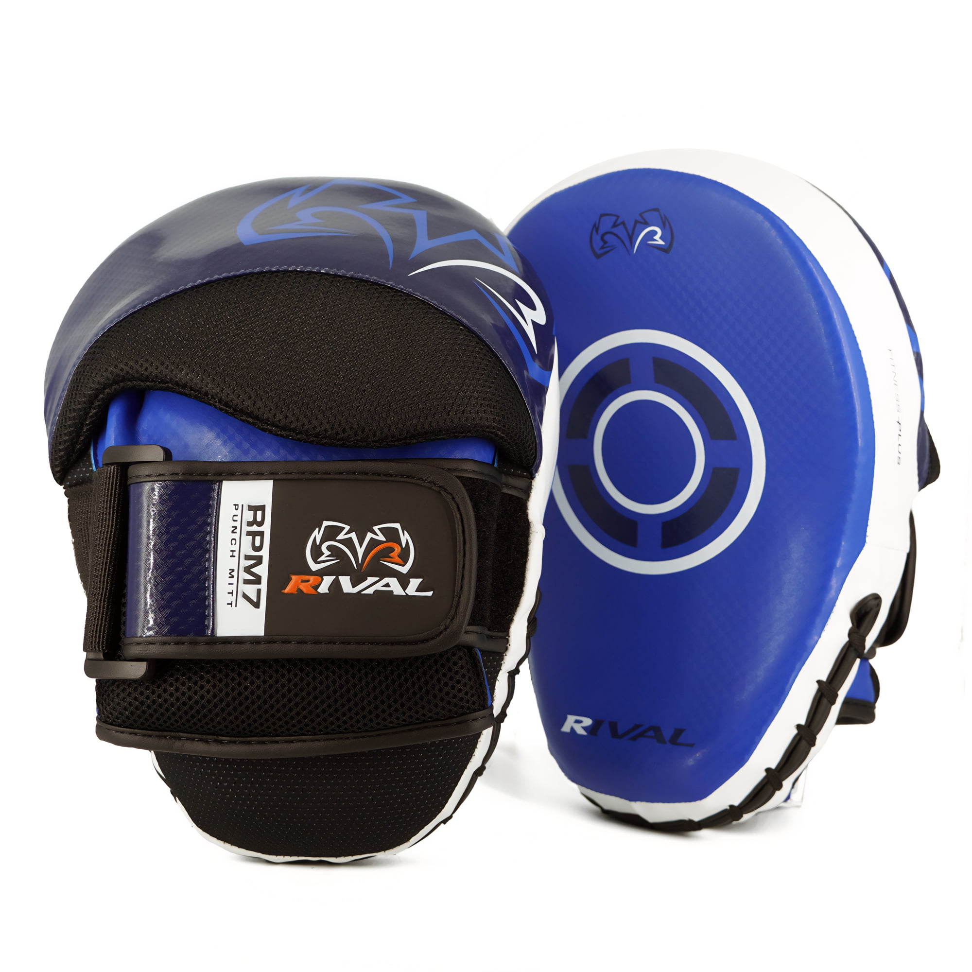Rival Boxing RPM7 Fitness Plus Hook and Loop Punch Mitts - Navy/White ...
