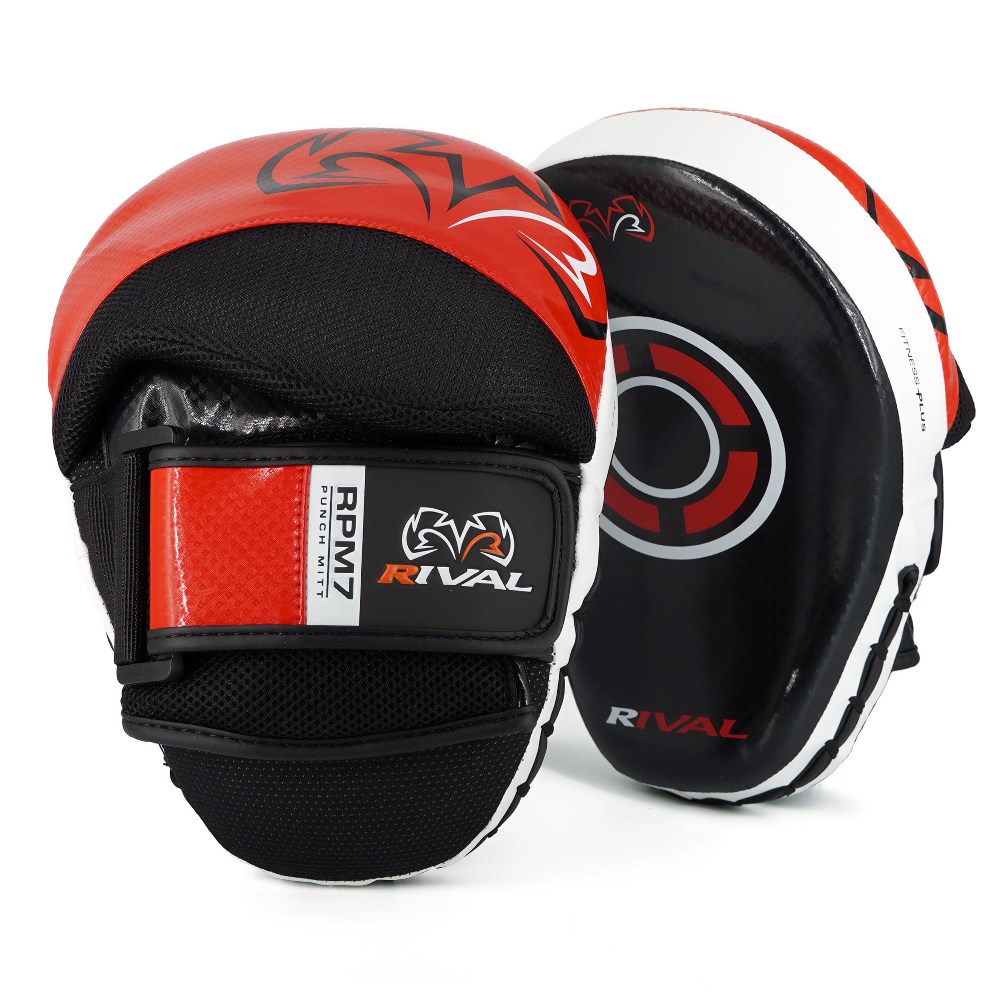 Rival Boxing RPM7 Fitness Plus Hook and Loop Punch Mitts - Red/Black ...