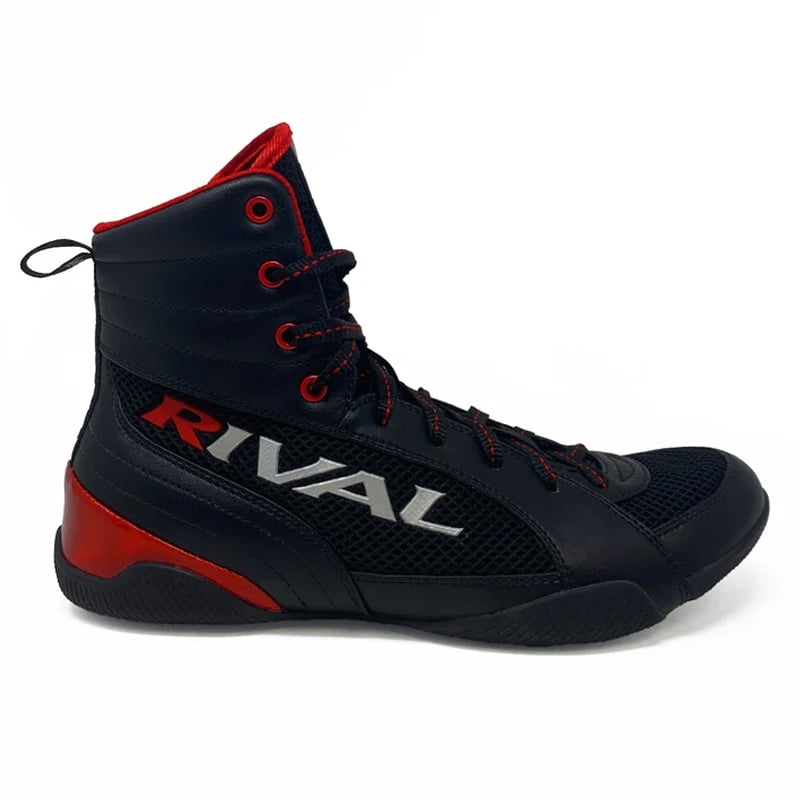 Rival Boxing RSX-Guerrero Mid-Top Deluxe Boxing Boots - 8 - Black/Red ...