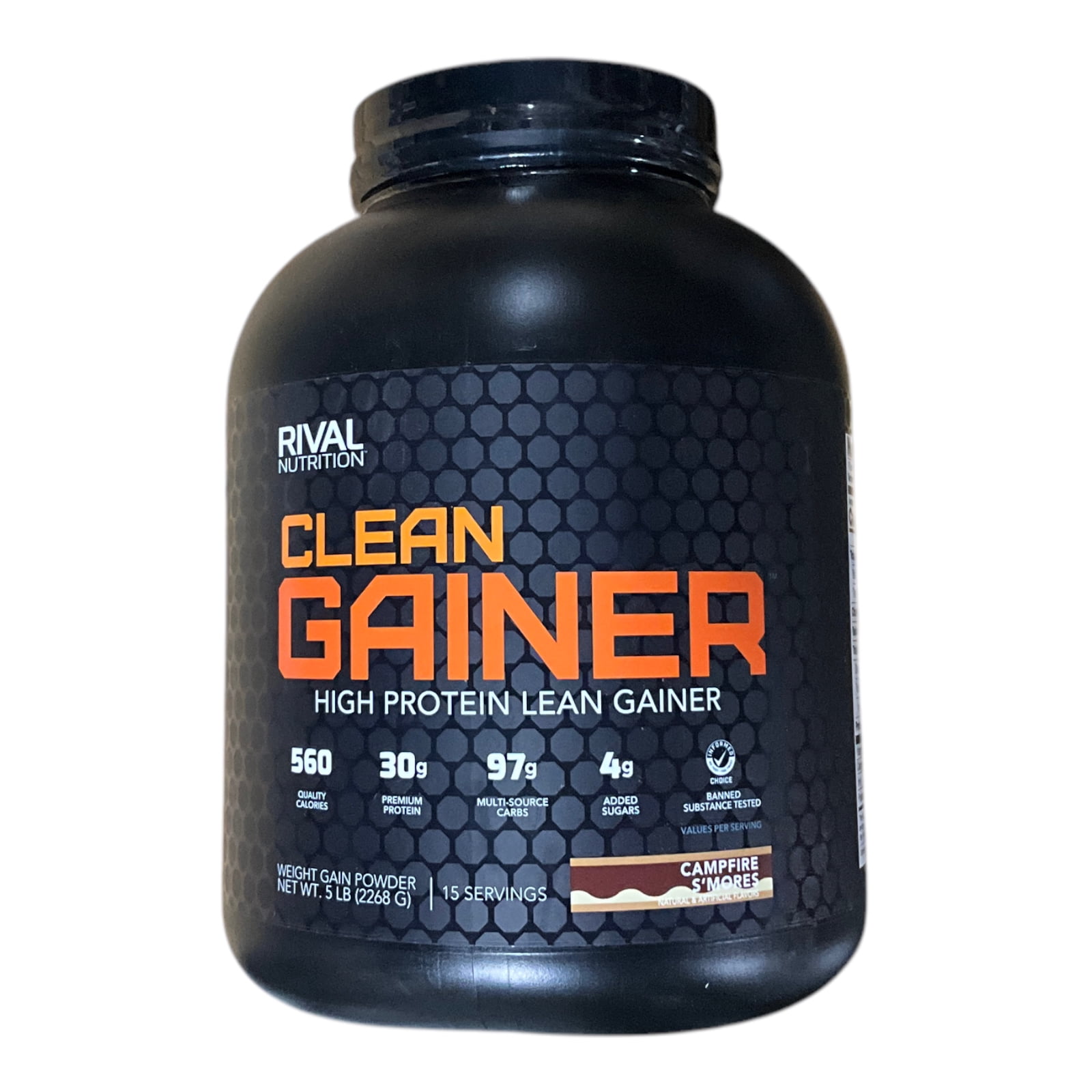 Rival Nutrition Clean Gainer Campfire S'Mores Flavor 5lb Container 01/ ...