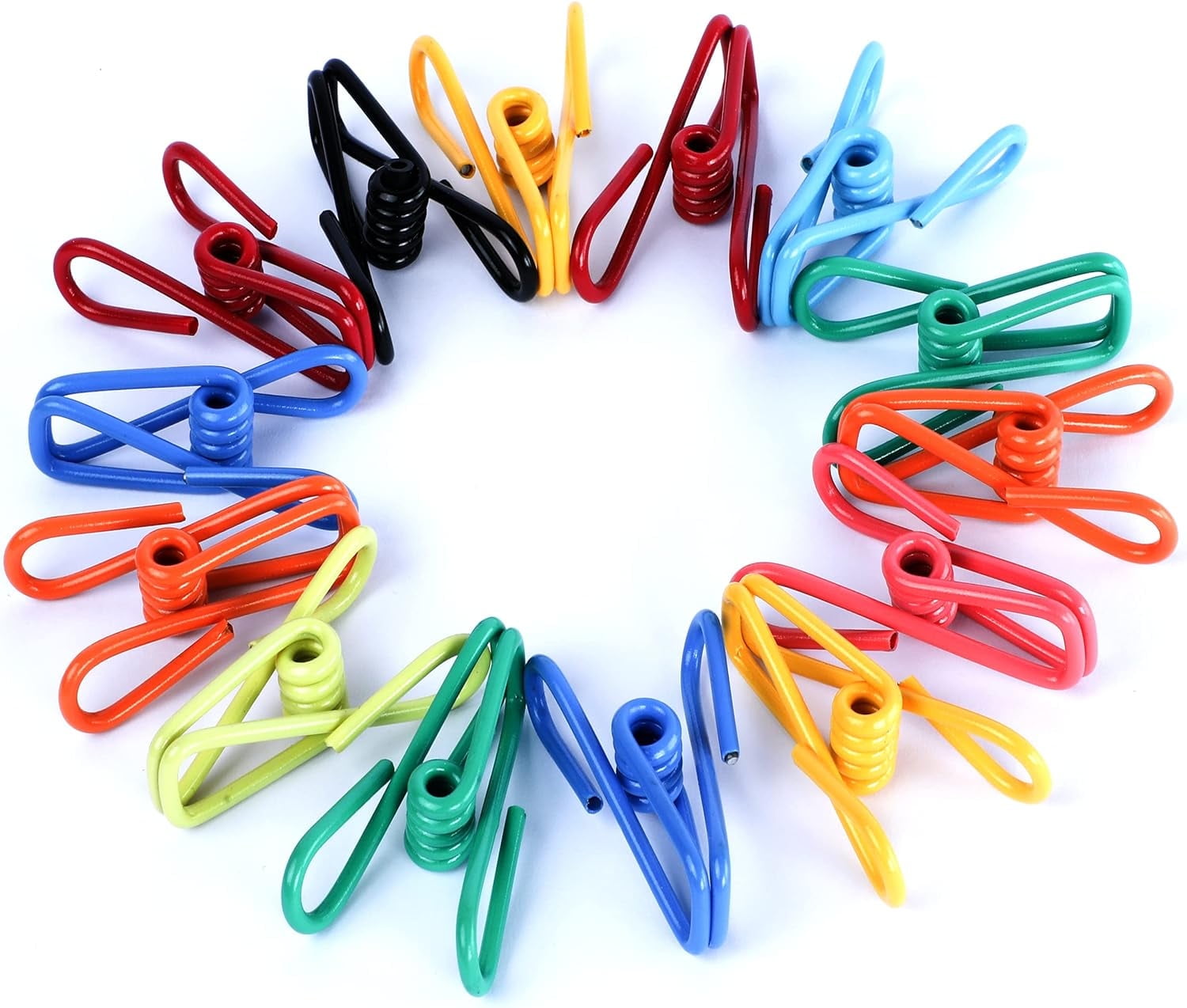 Riveda Pack of 30 Assorted Metal Chip Clips – Multicolor PVC Coated 2 ...