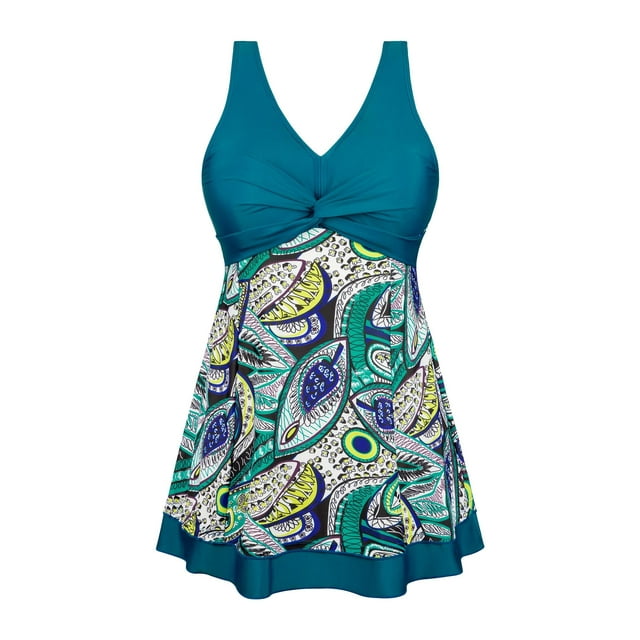 Rivelino Plus Size Swim Dress for Women One Piece Skirt Swimsuit Tummy ...