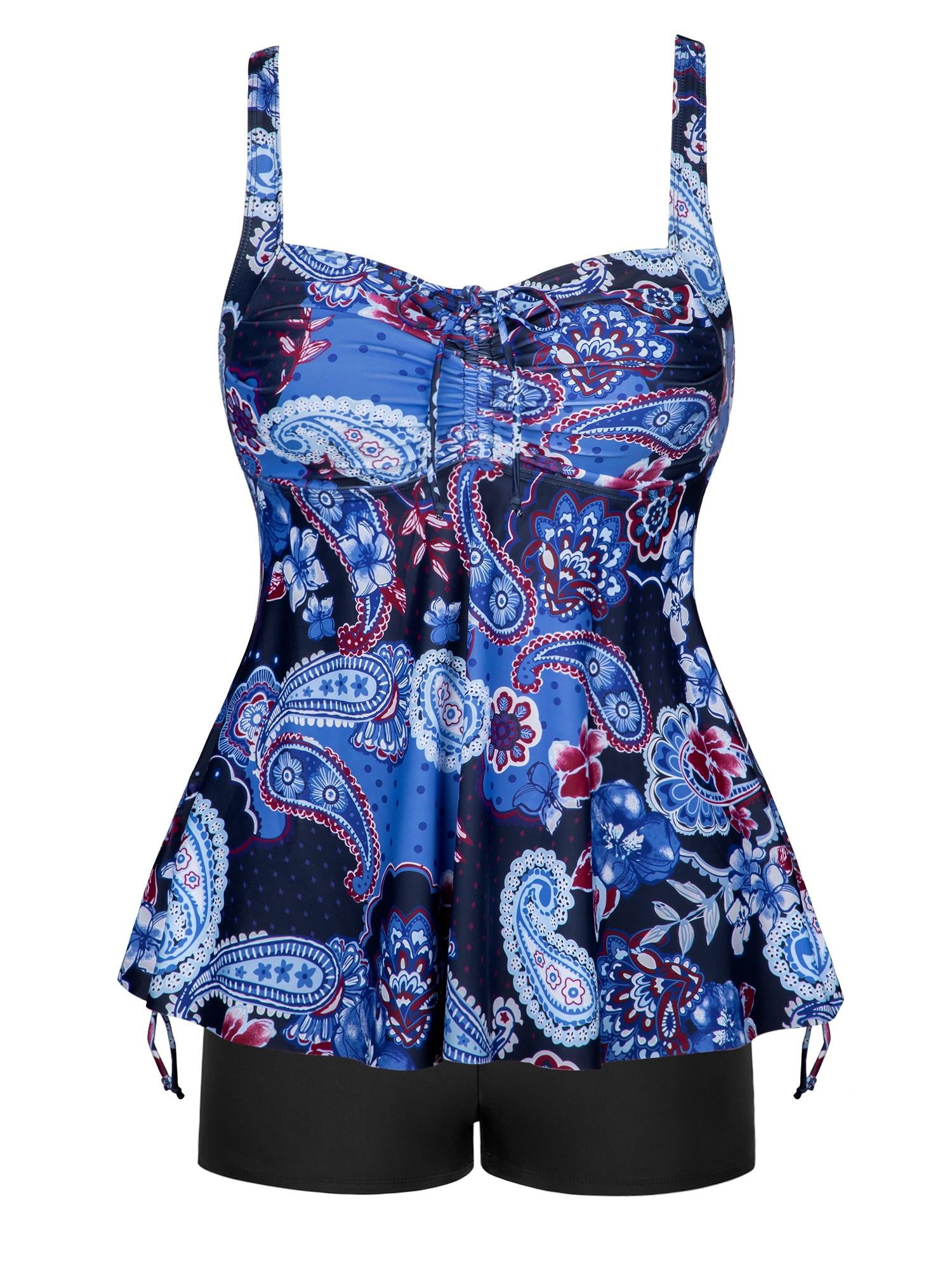 Rivelino Plus Size Tankini Swimsuits For Women Two Piece Flowy Bathing