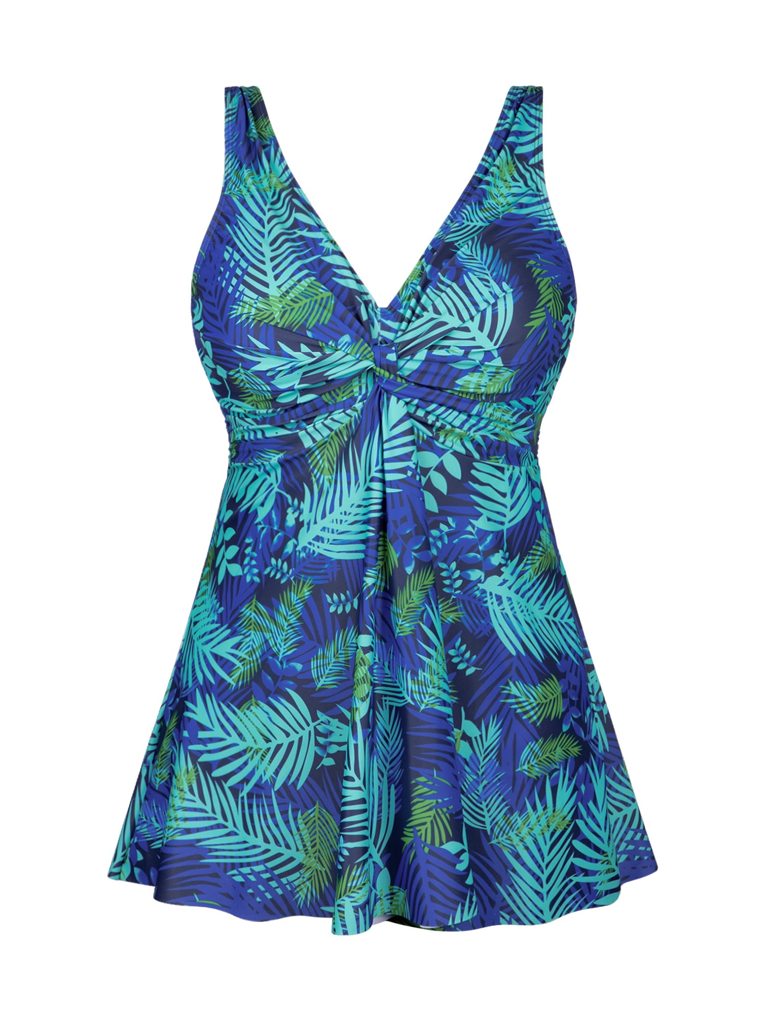 Rivelino Plus Size Twist-Knot Swimdress for Women Two Piece V Neck ...