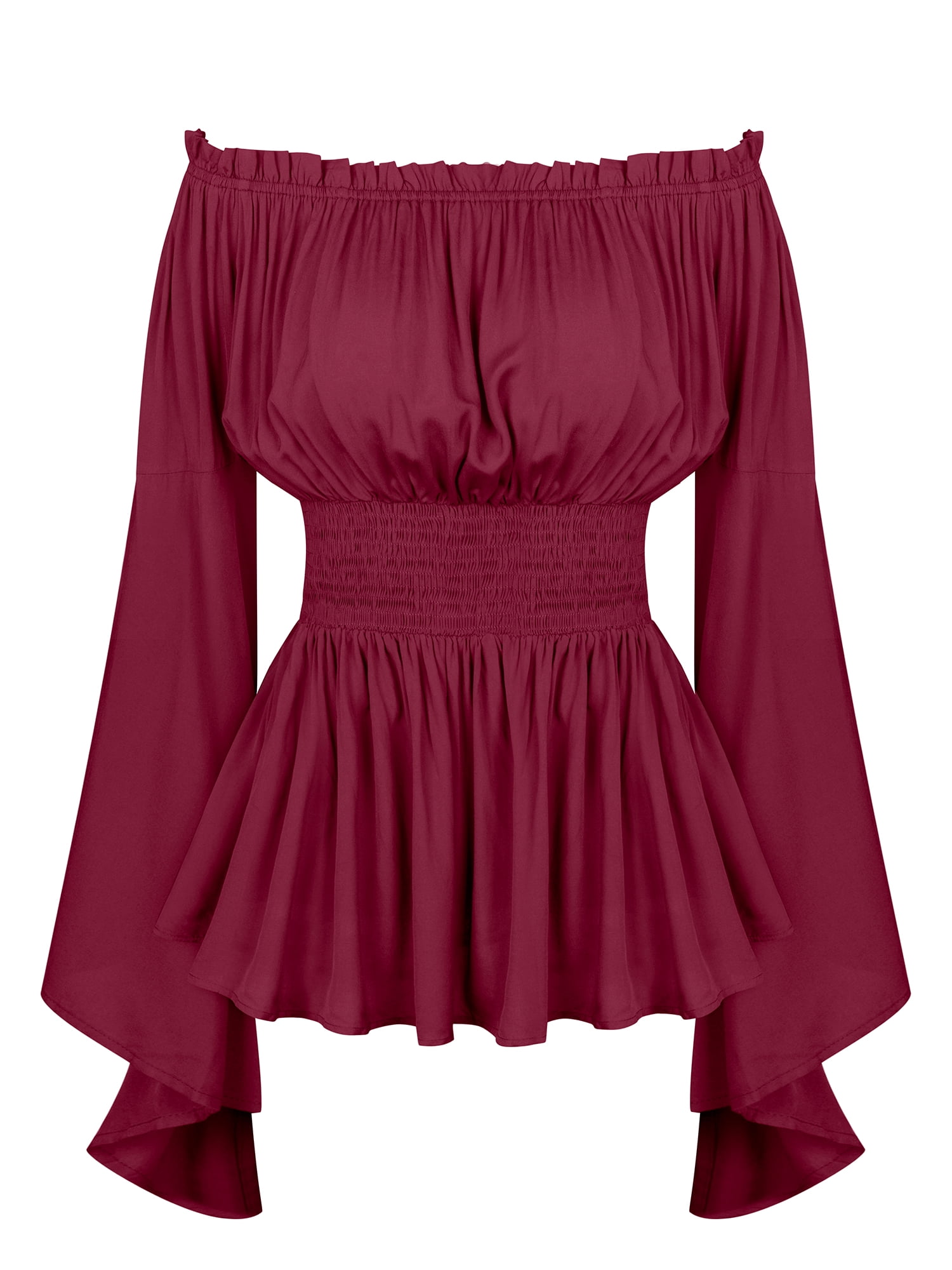 Rivelino Renaissance Off Shoulder Bell Sleeve Boho Peasant Blouse for ...